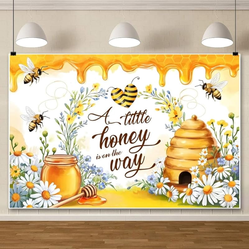 Honey Bee Backdrop Cute Bees Blooming Wildflowers Funny Photography ...
