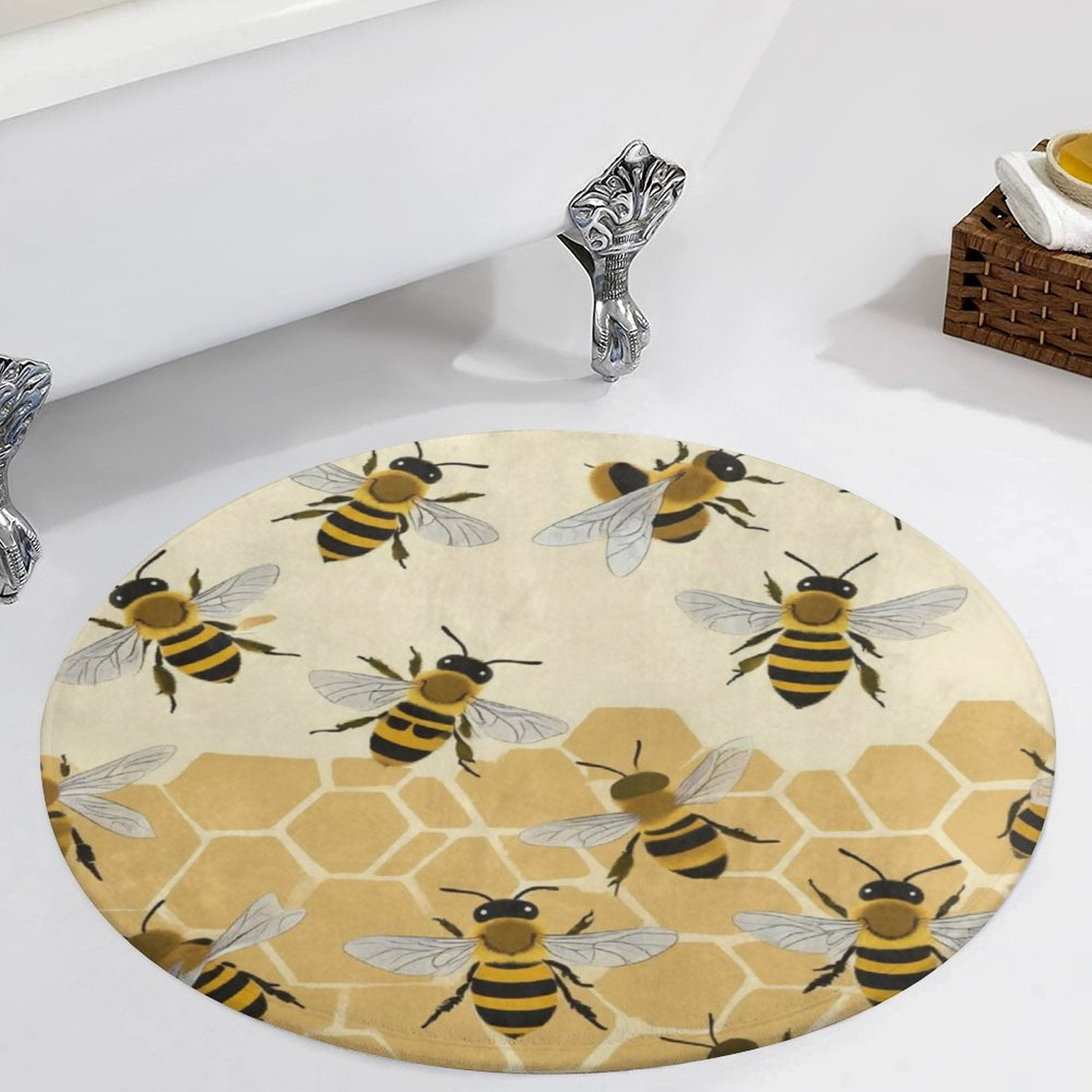 Honey Bee Bee Honeycomb Pattern-2 Round Area Carpets Living Room Room ...