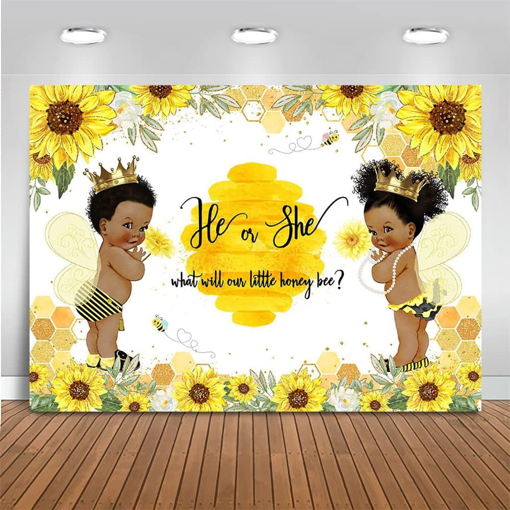 Honey Bee Gender Reveal Backdrop What Will Baby Bee Gender Reveal Party ...