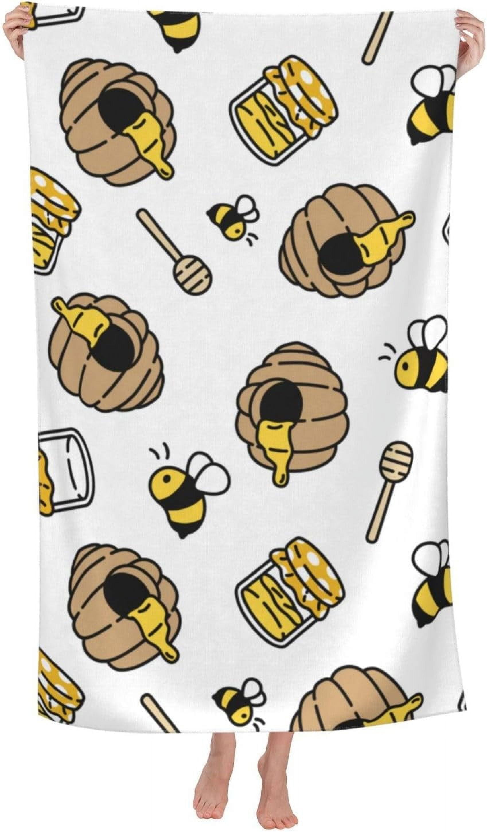 Honey Bee Hive Large Beach Towel - Plush Thick Cotton Pool Towel, Adult Beach Towels - Walmart.com
