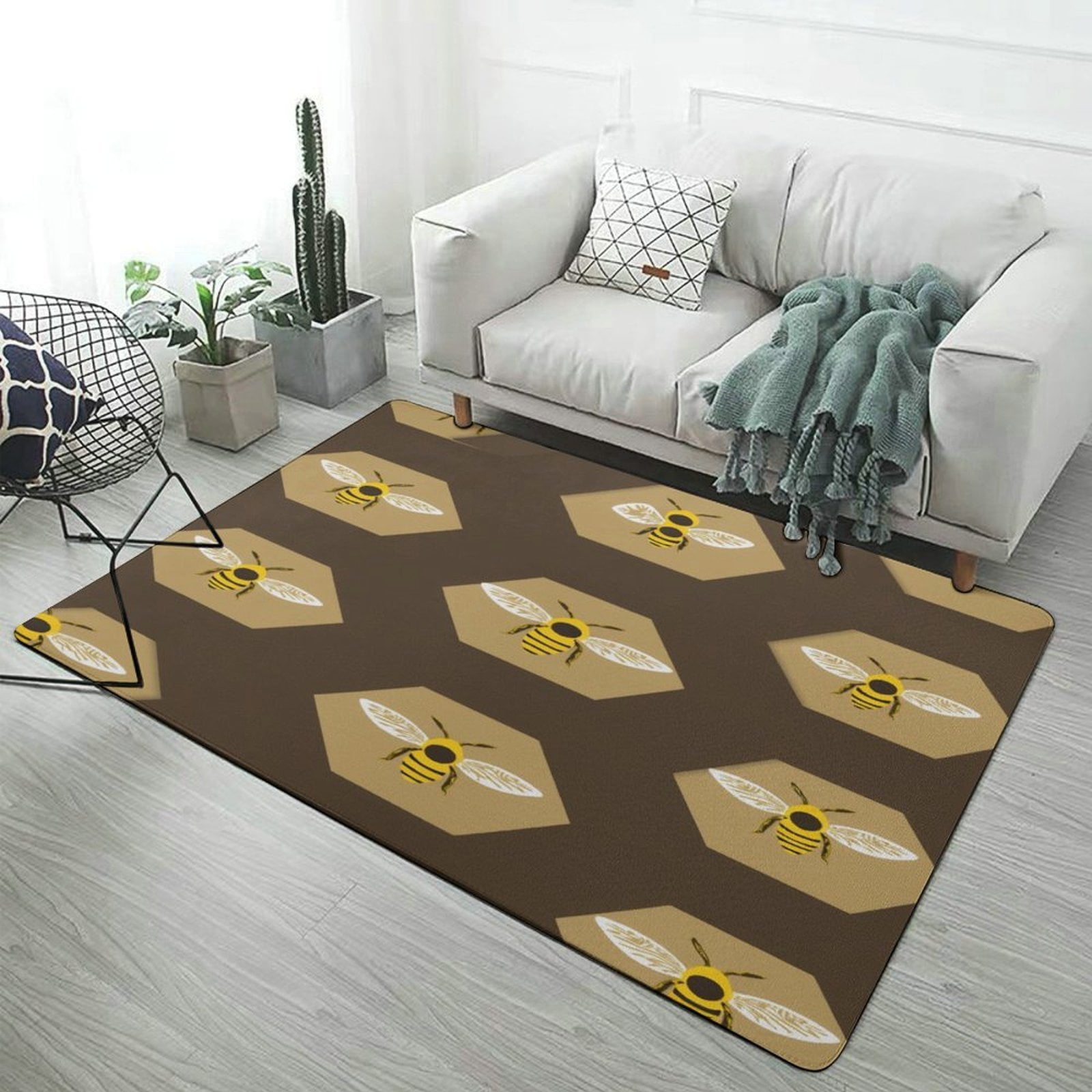 Honey Bee Honeycomb Hexagon Abstract Seamless Pattern — 插圖 Carpet Large ...