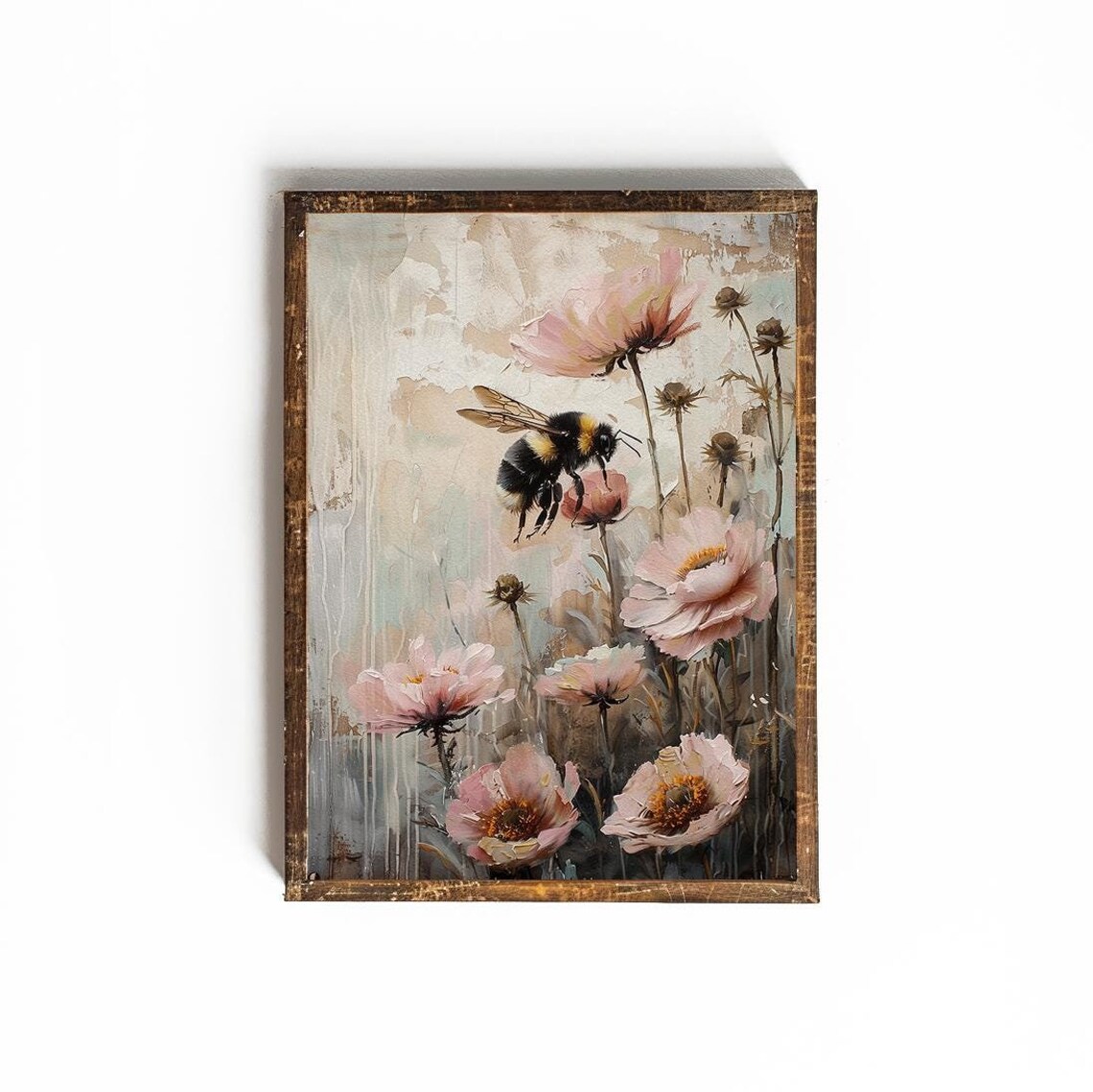 Honey Bee Poster Vintage Bee Art Cottagecore Honey Bee Wall Art ...
