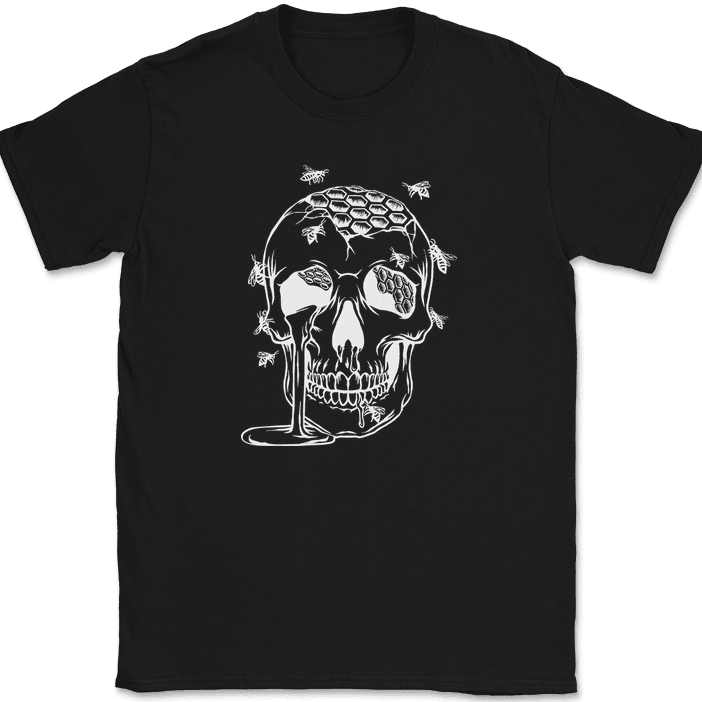 Honey Bee Skull T-Shirt Trippy Beekeeper Skeleton Save The Gift Tee ...