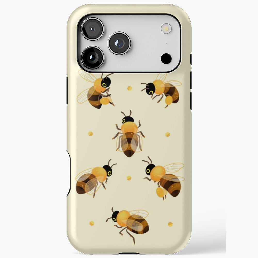 Honey Bees Insect Nature Pattern iPhone Case 17 16 15 14 13 12 11 Pro ...
