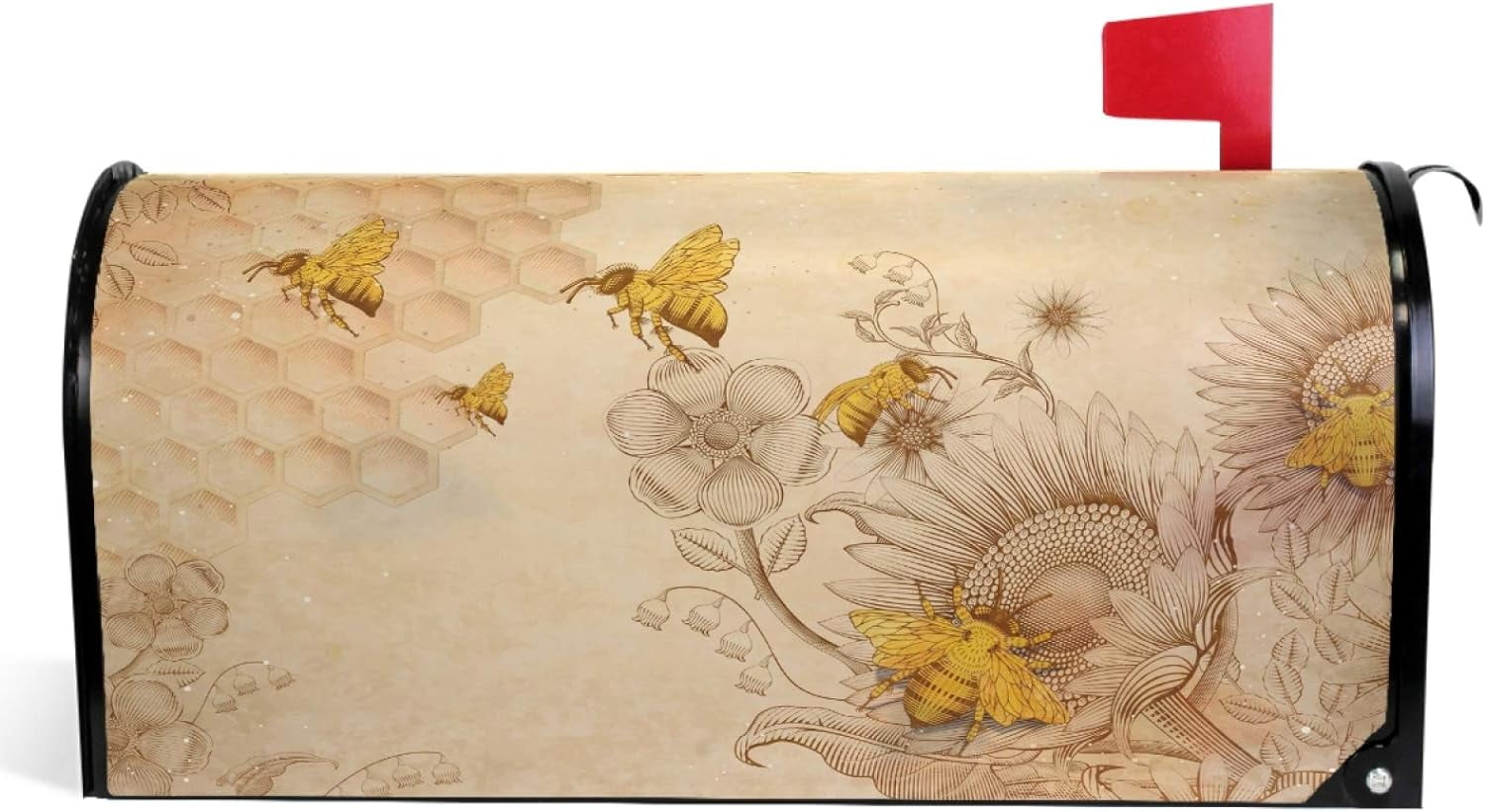 Honey Bees Sunflowers Mailbox Cover Vintage Daisy Flowers Mailbox ...