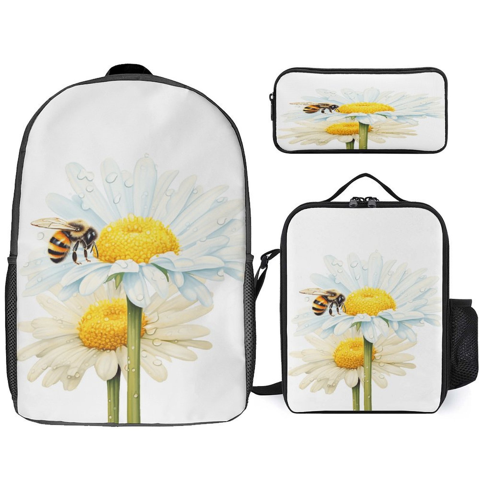 Honey Bees That Collect Nectar 3Set Bags for TeenCasual Women Backpack ...