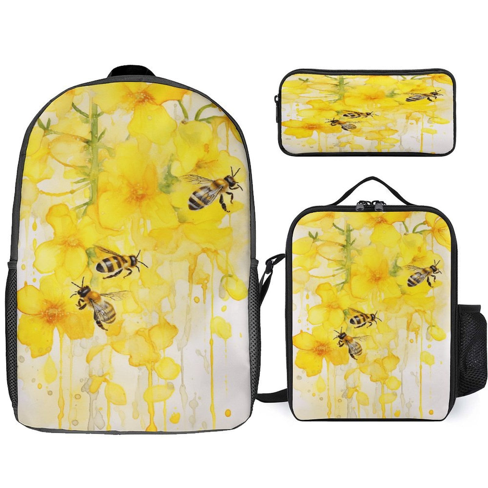 Honey Bees That Collect Nectar 3pcs/Set Student Travel Bags Laptop ...