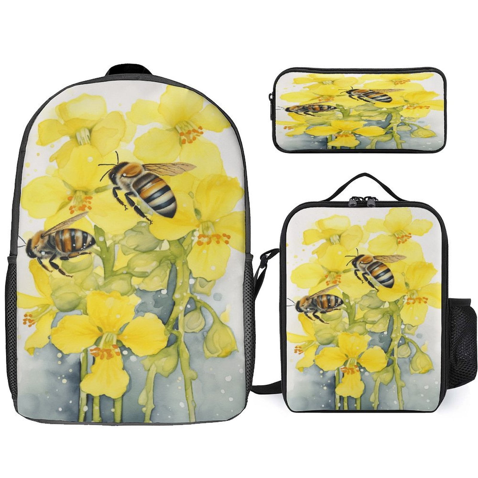 Honey Bees That Collect Nectar 3pcs/Set Student Travel Bags Laptop ...