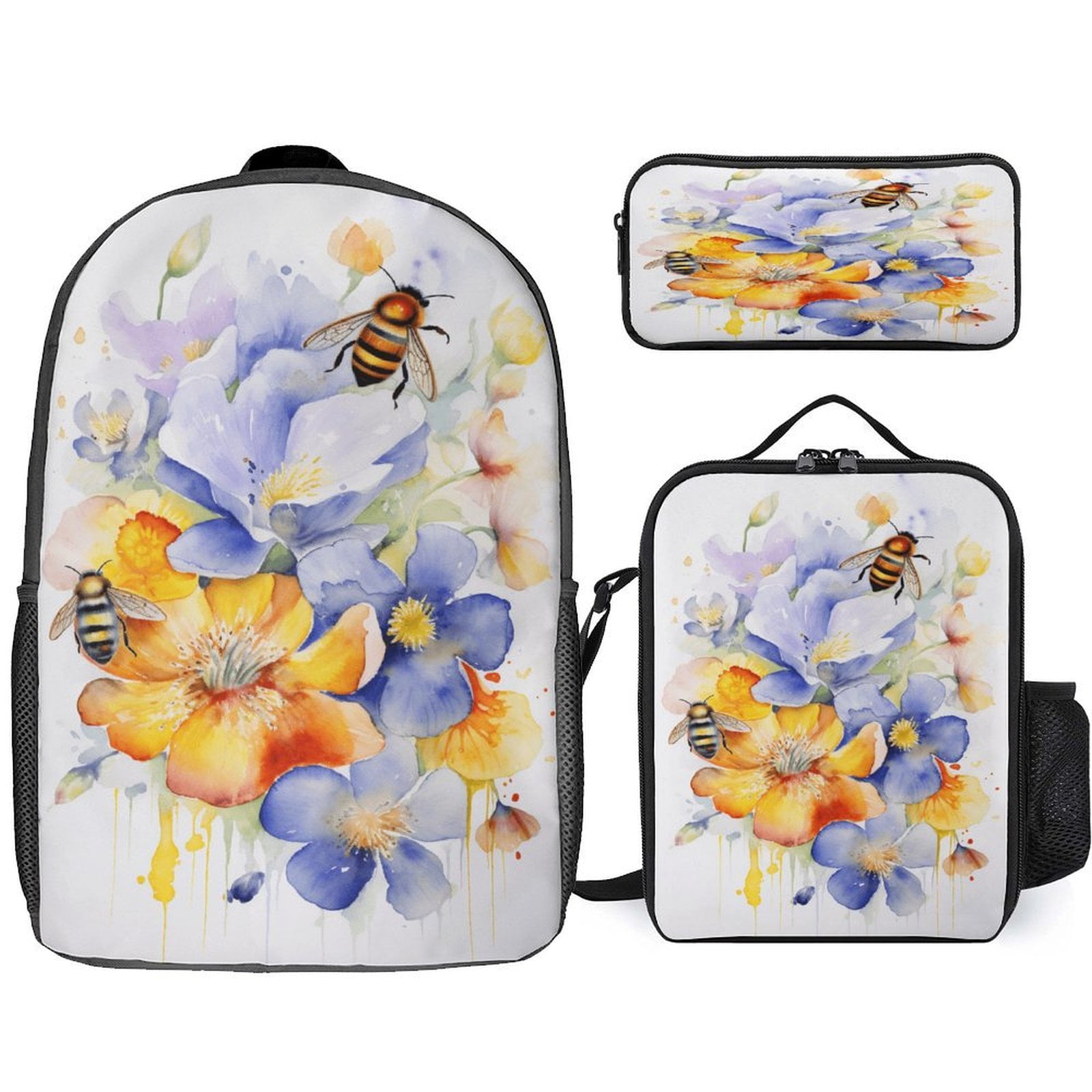 Honey Bees That Collect Nectar 3pcs/Set Student Travel Bags Laptop ...