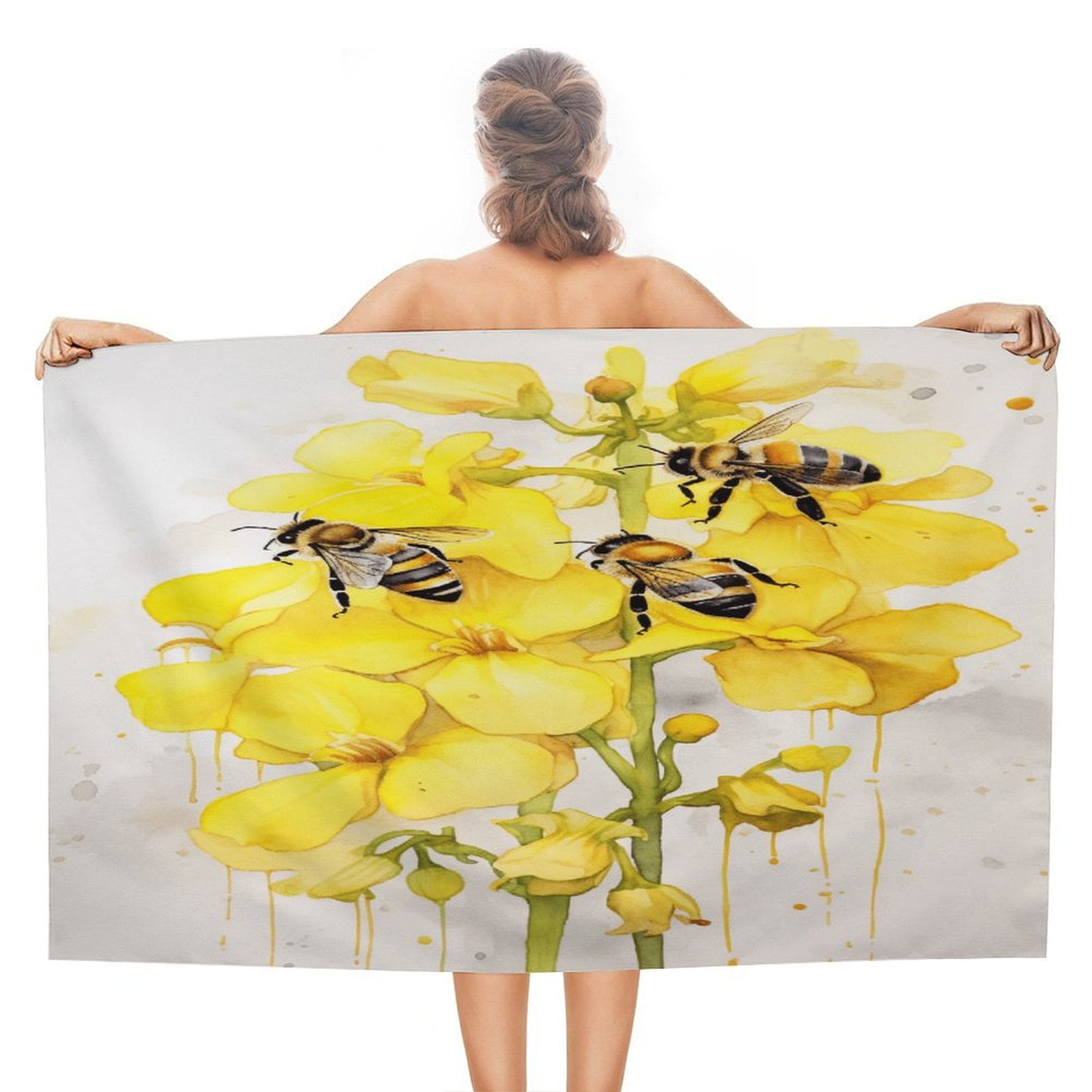 Honey Bees That Collect Nectar Beach Blanket Soft Absorbent Lightweight ...