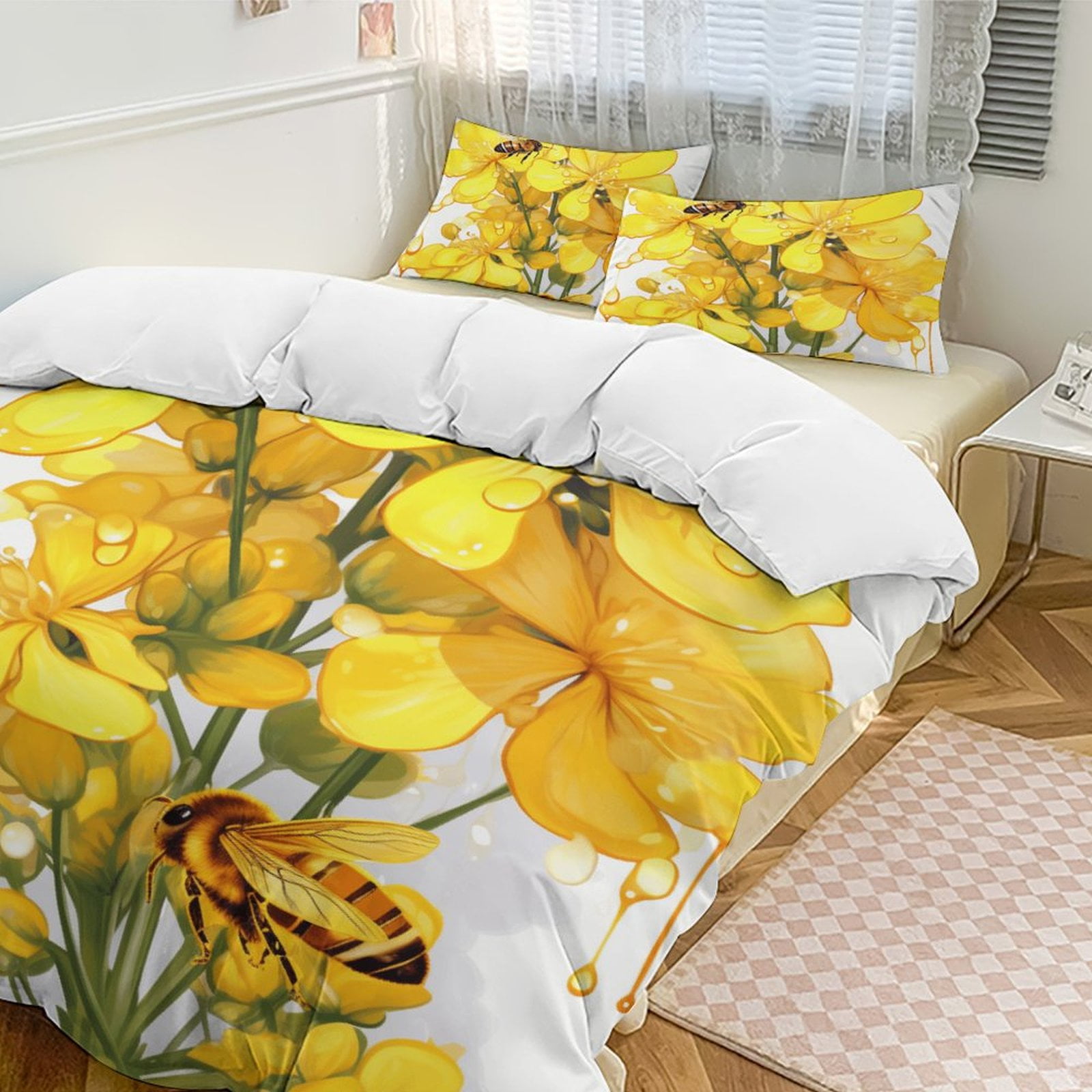 Honey Bees That Collect Nectar Bed Sheet Set Comforter Sets Themed ...