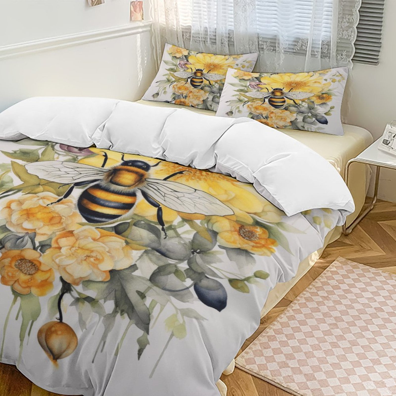 Honey Bees That Collect Nectar Bed Sheet Set Comforter Sets Themed ...