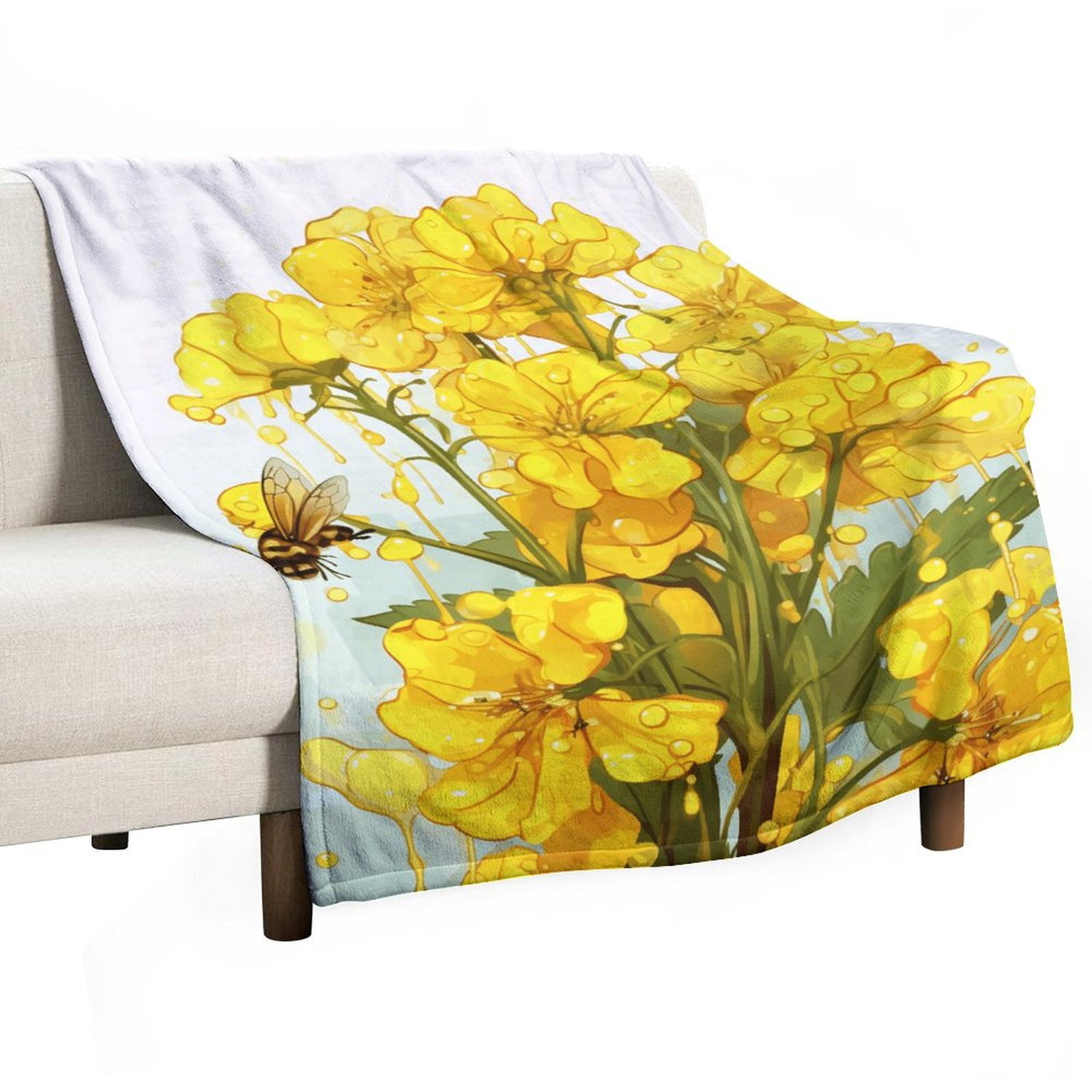 Honey Bees That Collect Nectar Blanket Picnic Blankets Warm Blanket ...