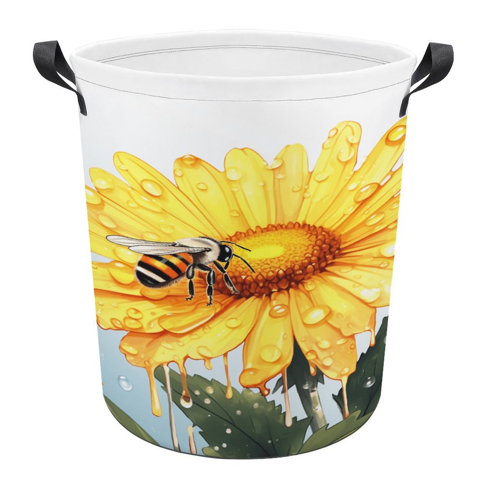 Honey Bees That Collect Nectar Folding Laundry Basket Storage Bin Large Hamper Collapsible ...