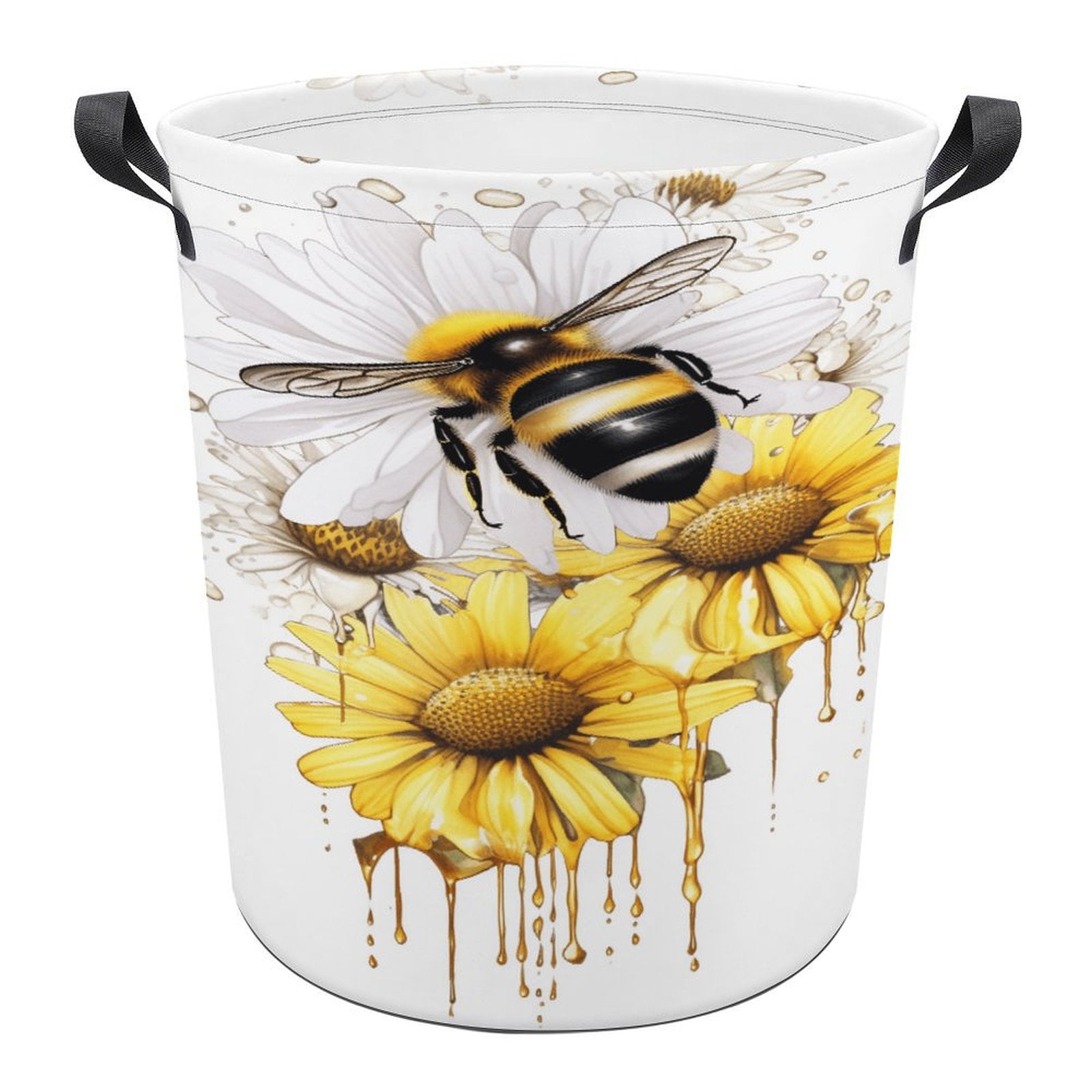 Honey Bees That Collect Nectar Folding Laundry Basket Storage Bin Large Hamper Collapsible ...