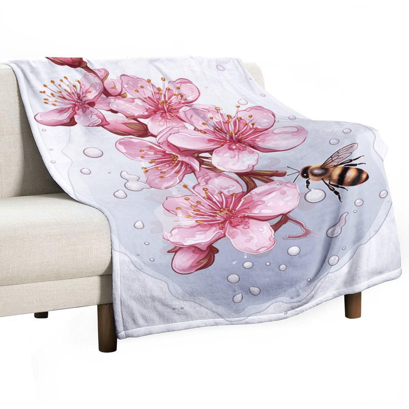 Honey Bees That Collect Nectar Plush Throw Blankets Cartoon Cute ...