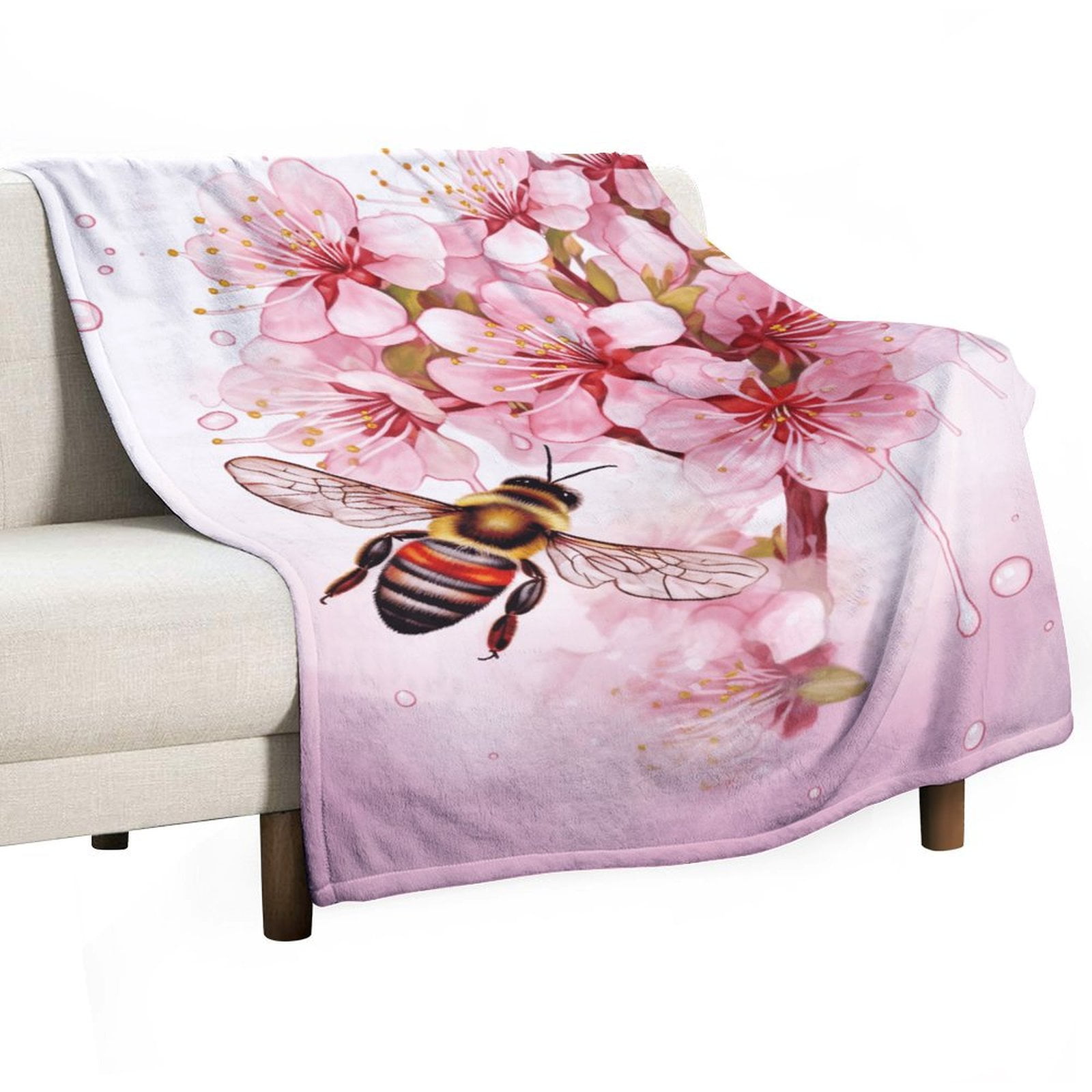 Honey Bees That Collect Nectar Plush Throw Blankets Cartoon Cute ...