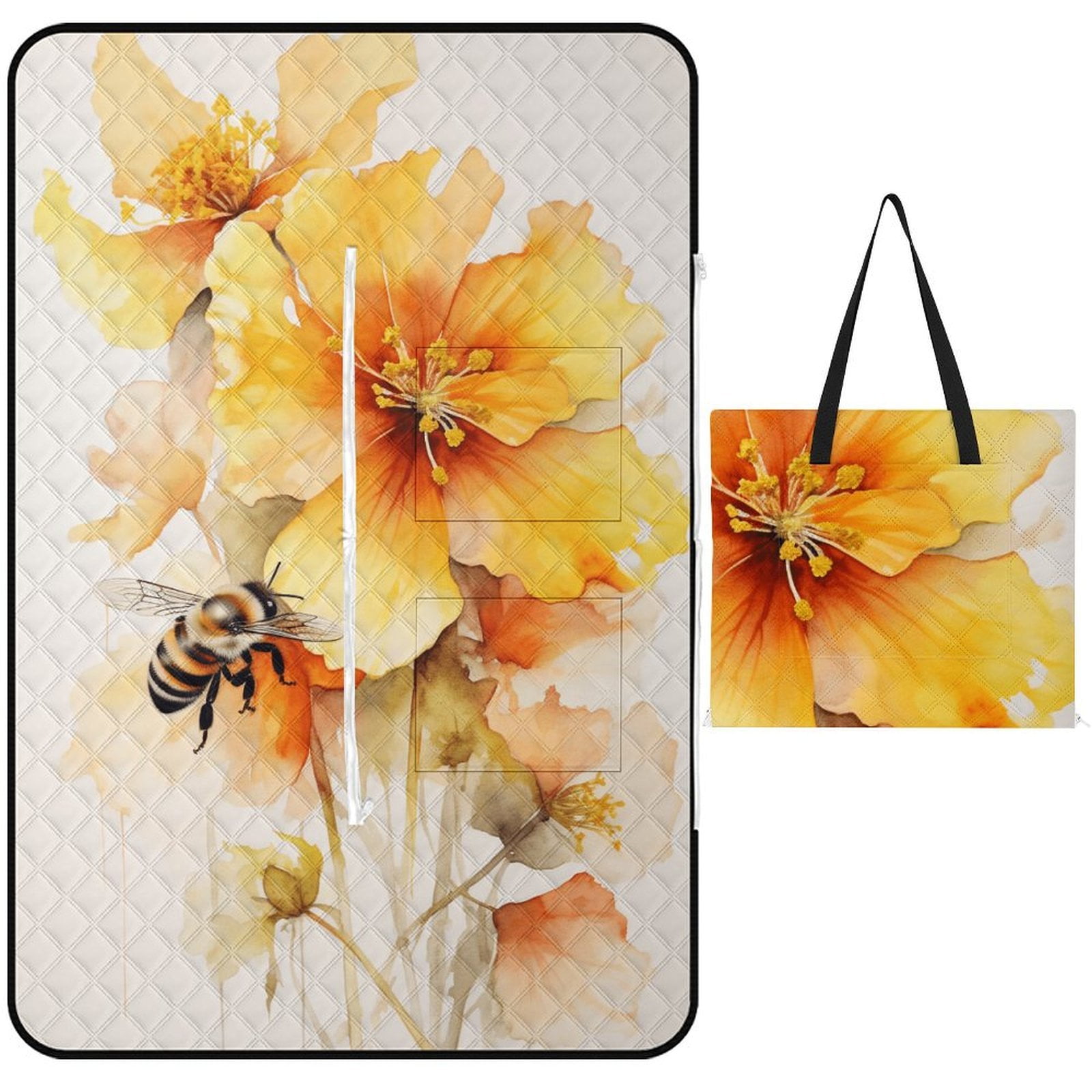 Honey Bees That Collect Nectar Portable Waterproof Outdoor Picnic Mat ...