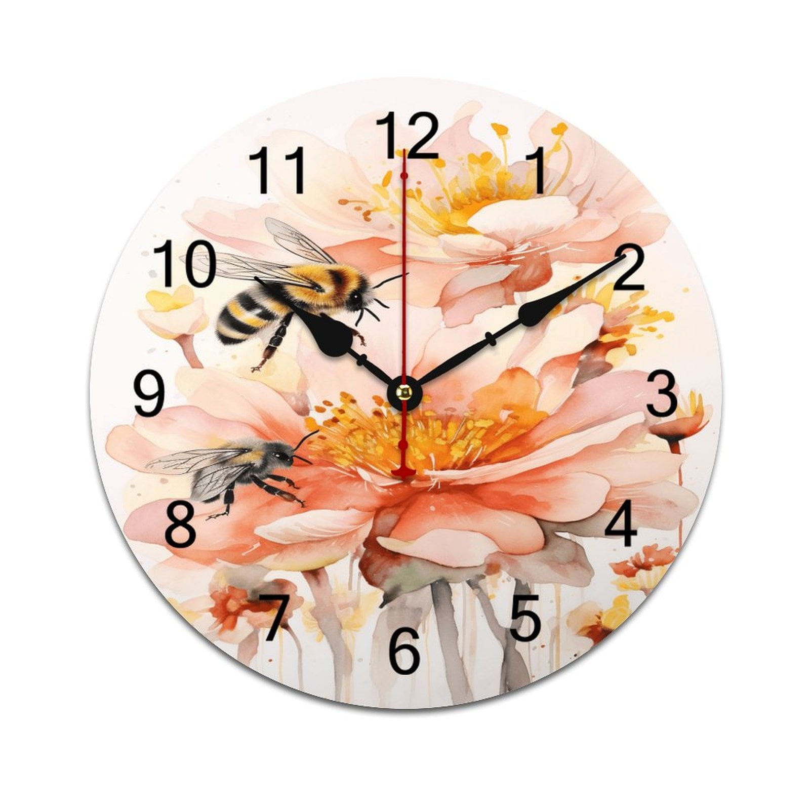 Honey Bees That Collect Nectar Round Wall Clock Modern Design Home ...
