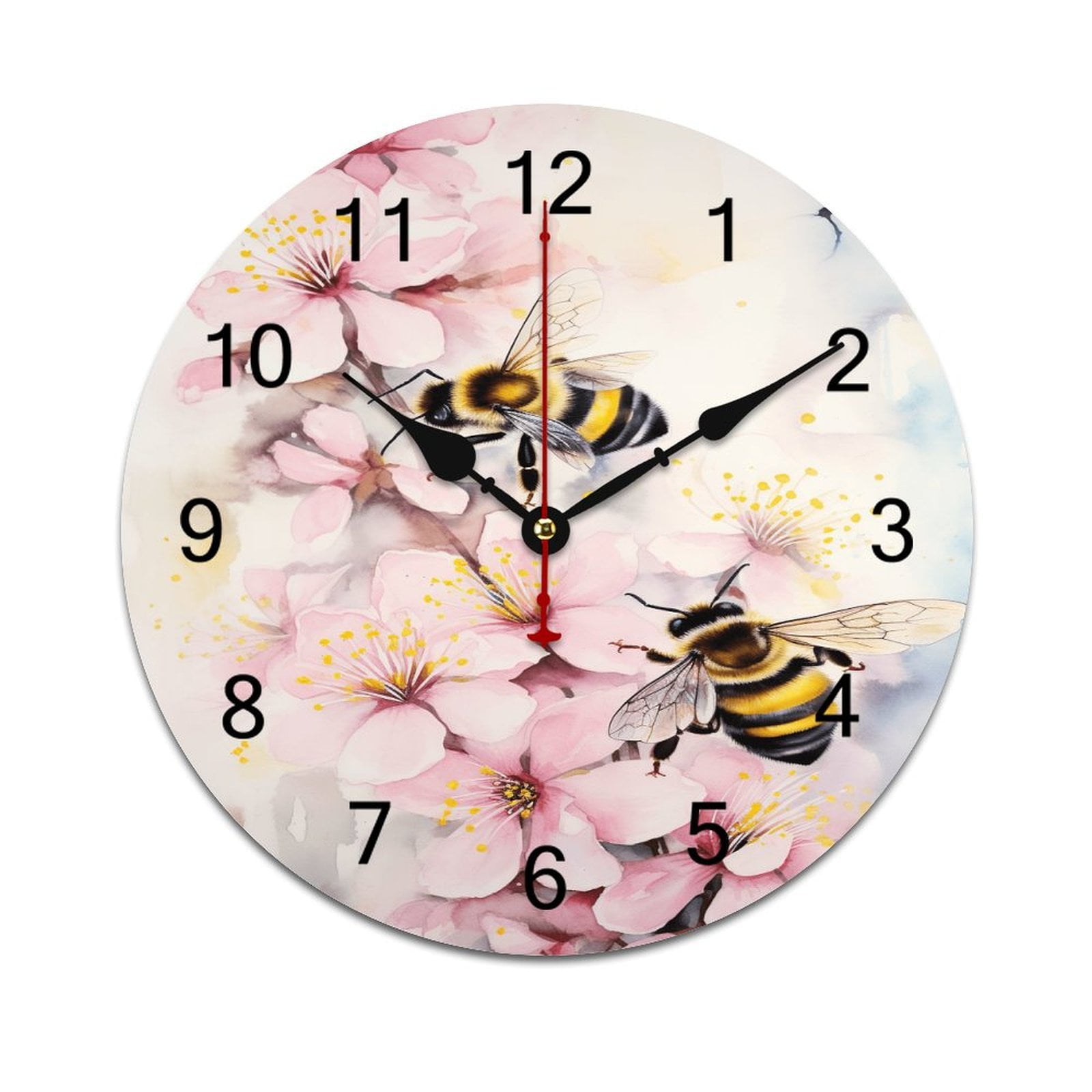 Honey Bees That Collect Nectar Round Wall Clock Modern Design Home ...