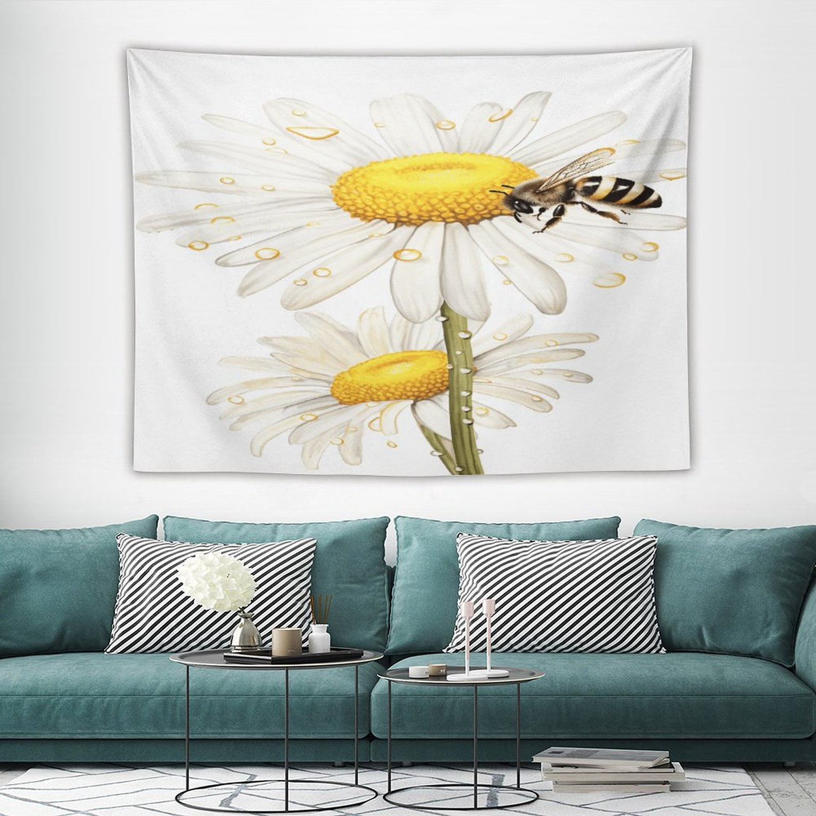 Honey Bees That Collect Nectar Wall Tapestry Poster Mall Hanging ...