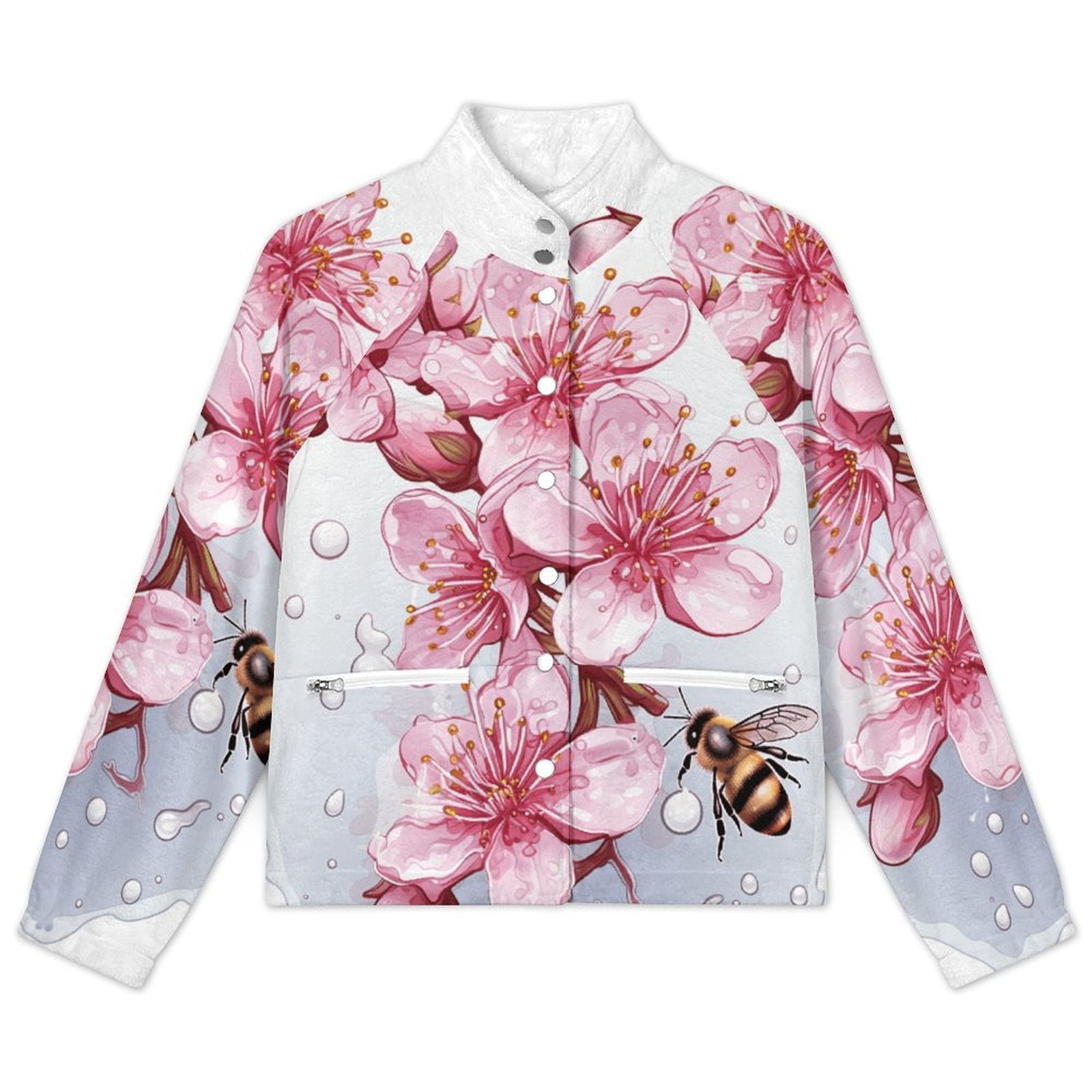 Honey Bees That Collect Nectar Warm Plush Jacket Women Autumn Winter ...