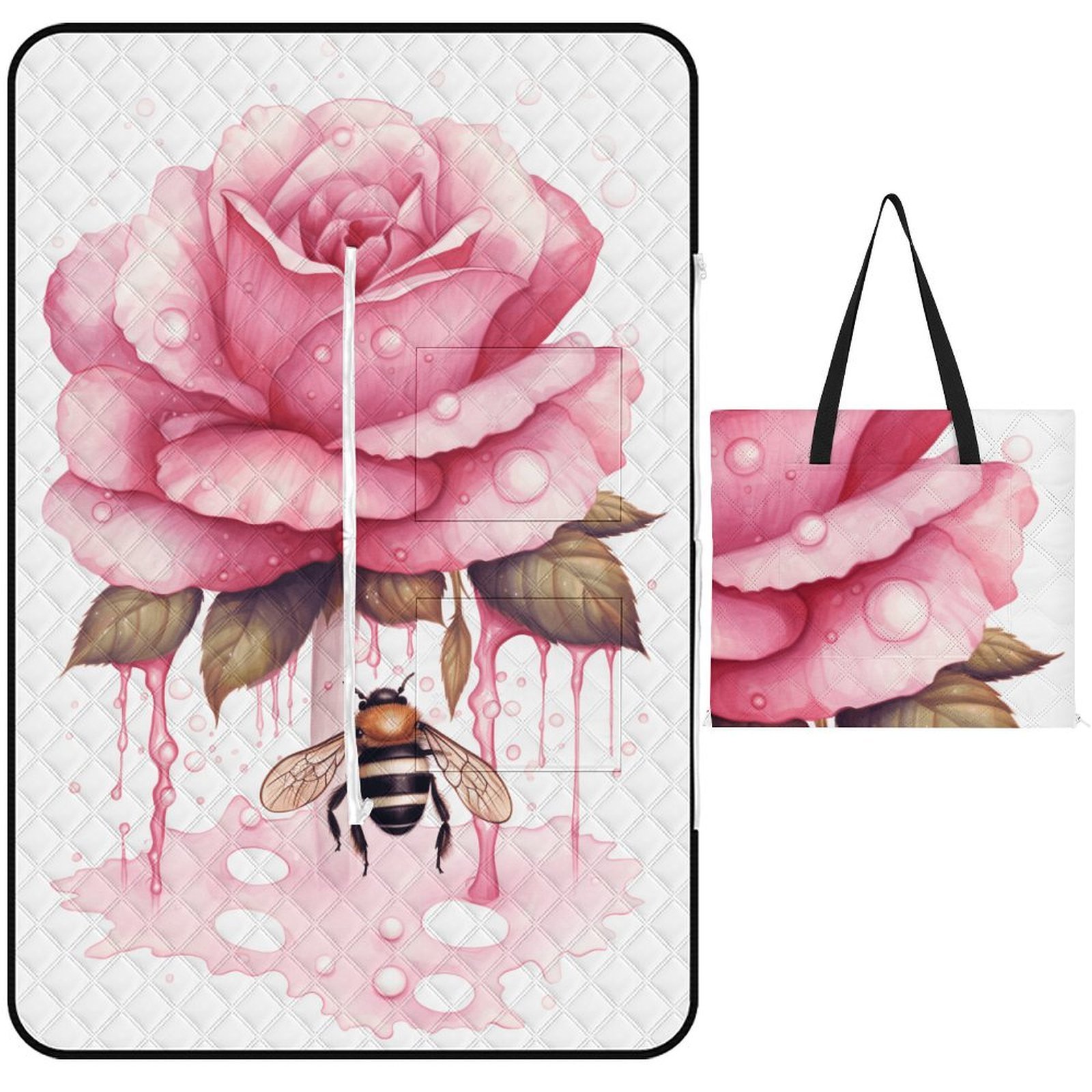Honey Bees That Collect Nectar Waterproof Picnic Blanket Beach Blanket ...