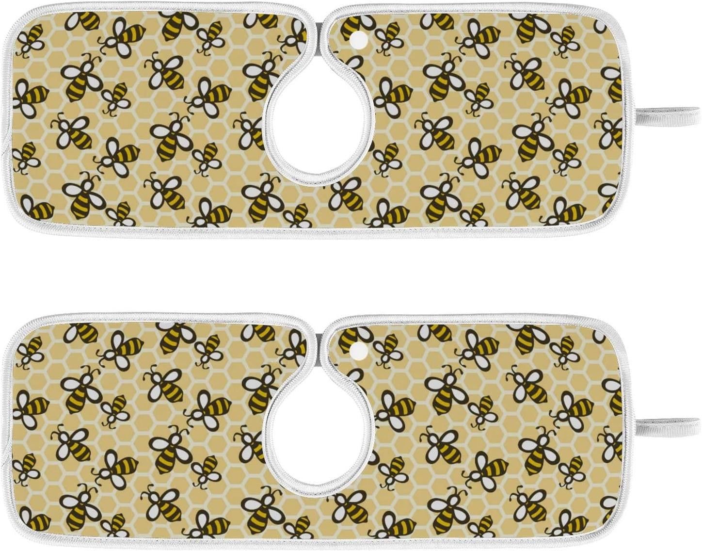 Honey Bees on The Comb 2PCS Faucet Absorbent Mat Kitchen Faucet Sink ...