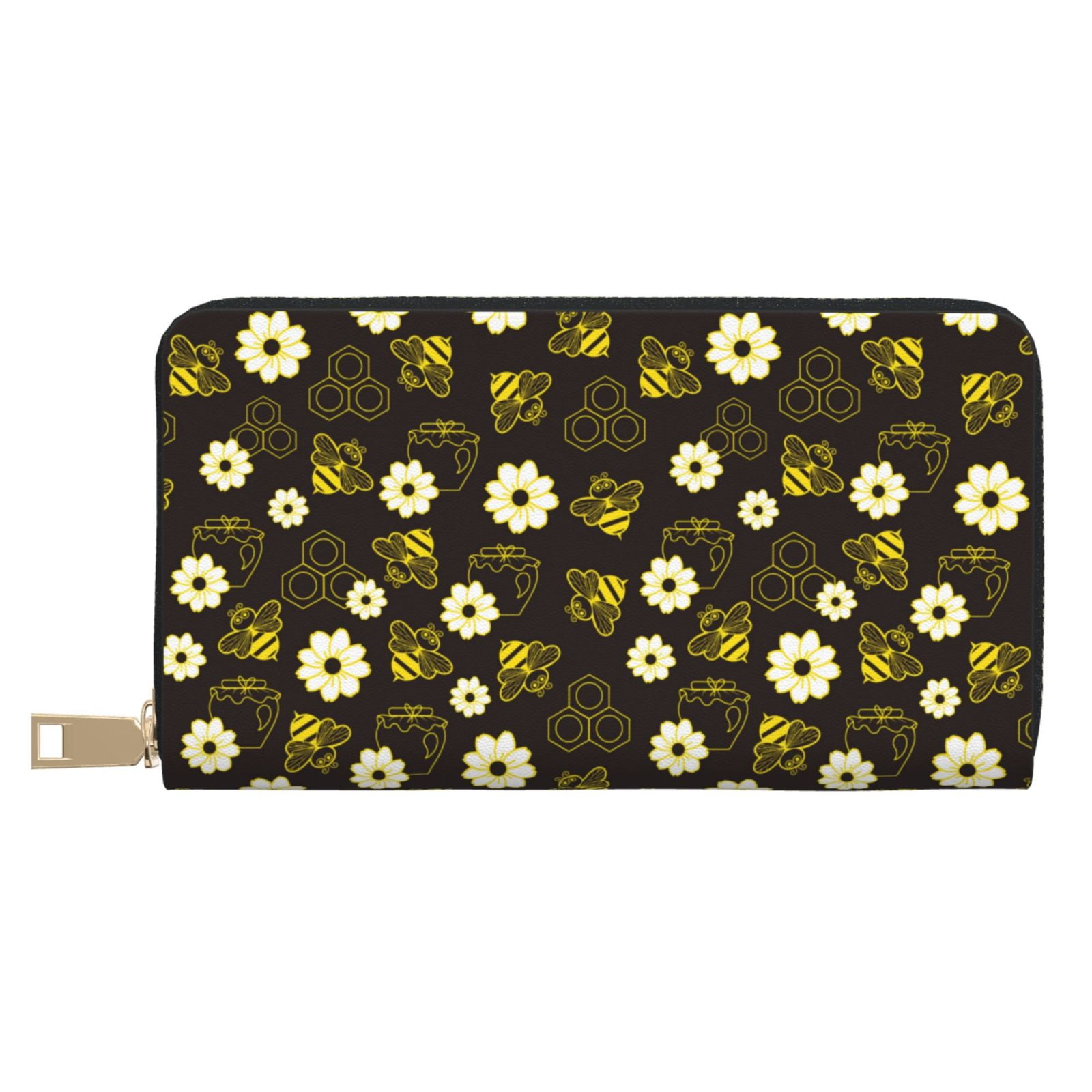 Honey Bees With Flowers Wallet Women, Leather Bifold Multi Card Wallet ...