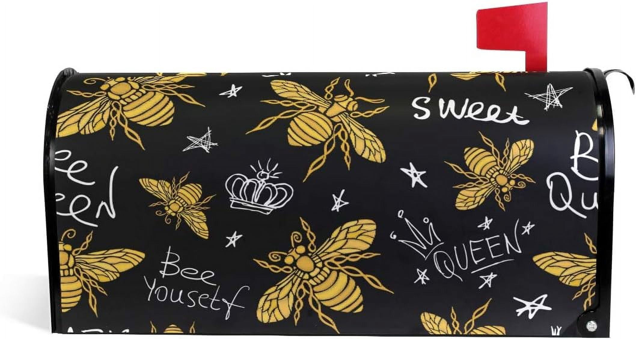 Honey Bees with Queen Crown Magnetic Mailbox Cover MailWraps Garden ...