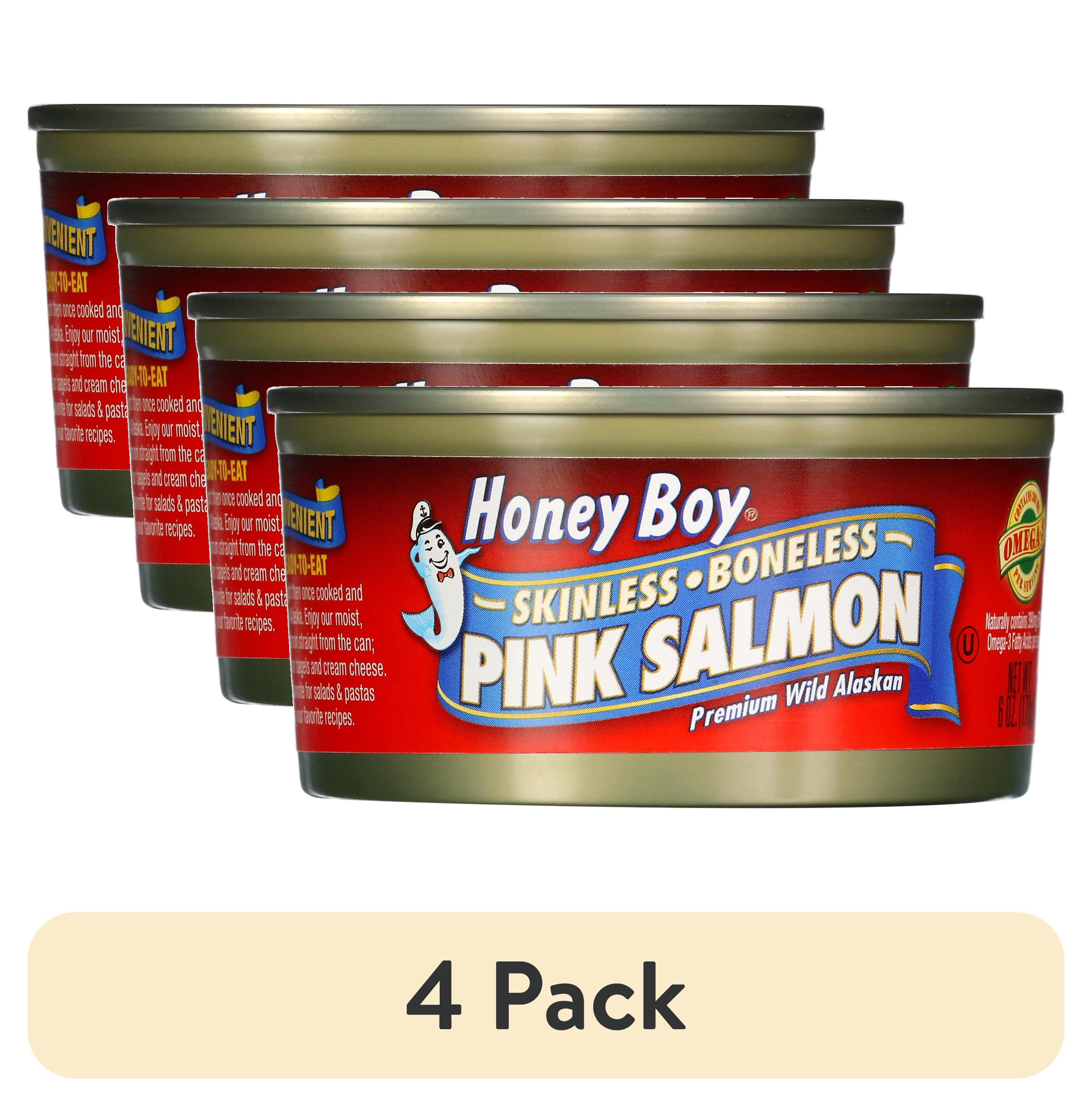 (4 pack) Honey Boy Skinless Boneless Pink Salmon, 6 oz - Walmart.com