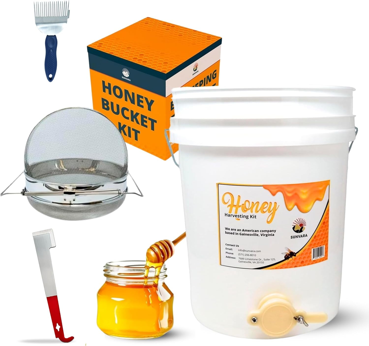 Honey Bucket with Gate 5 Gallon Kit - Stainless Steel Double Layer ...