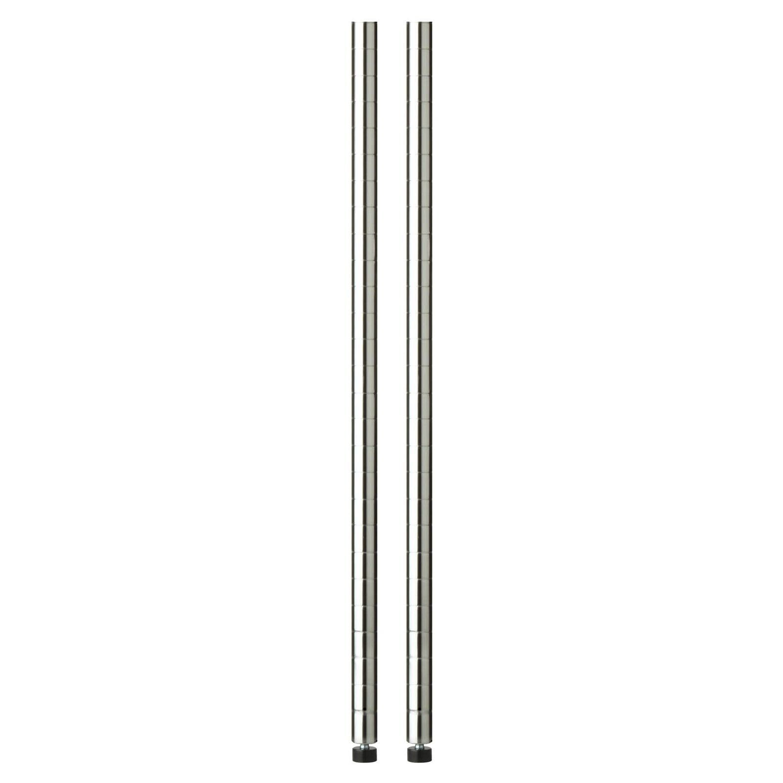 Honey-Can-Do Steel Shelving Support Poles, 48" x 1", Chrome, Pack Of 2 ...