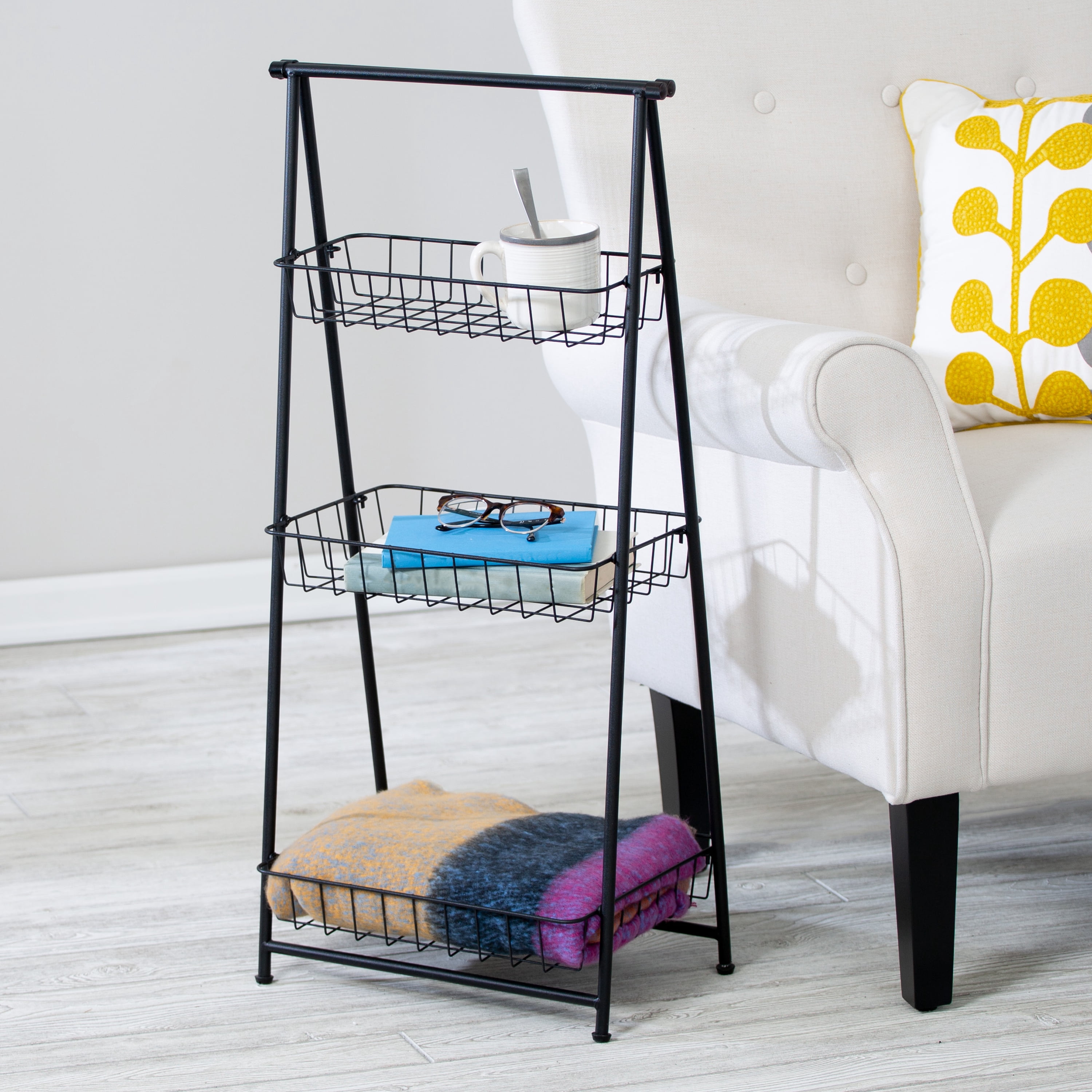 Honey-Can-Do 3-Tier Steel A-Frame Folding Multi-Purpose Ladder Shelf ...
