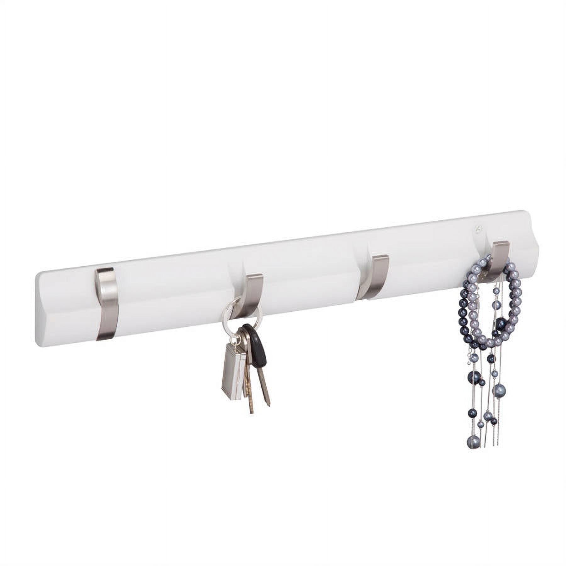 Honey Can Do 4-Hook Wall Hanger, Flip Out Hooks, White - Walmart.com