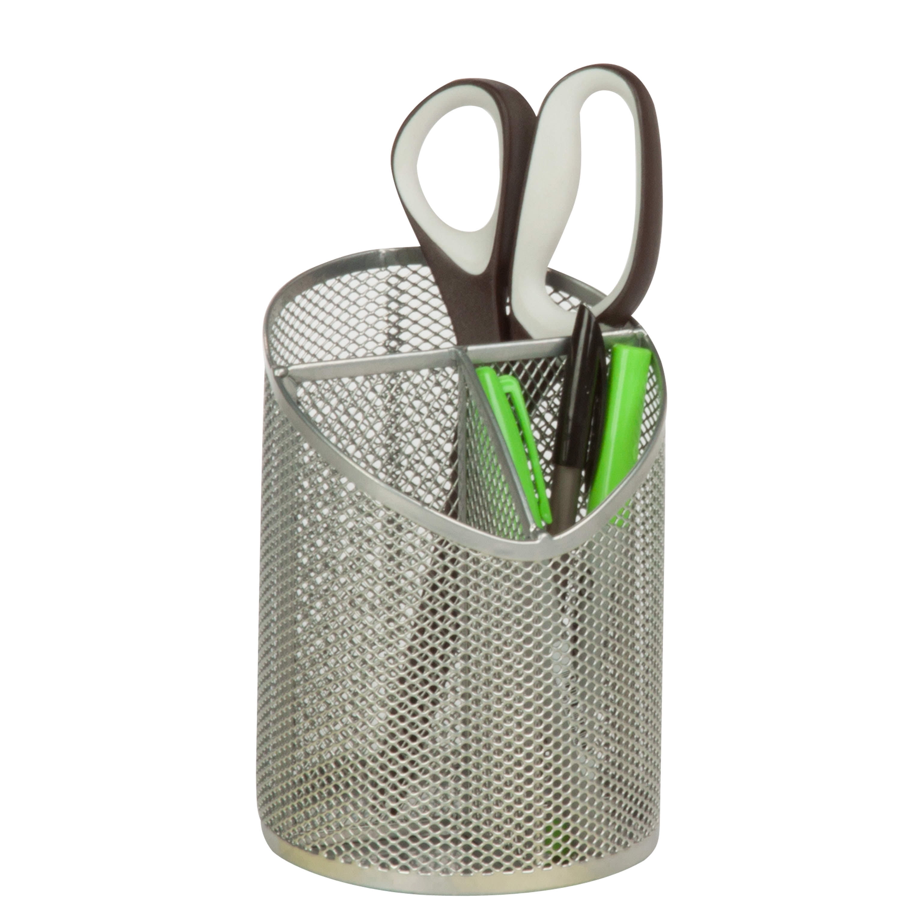 Honey Can Do Angled Pencil Cup with 3 Compartments, Multicolor ...