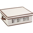 Honey Can Do Large 25lb Capacity Canvas Window Storage Box, Beige/Brown ...