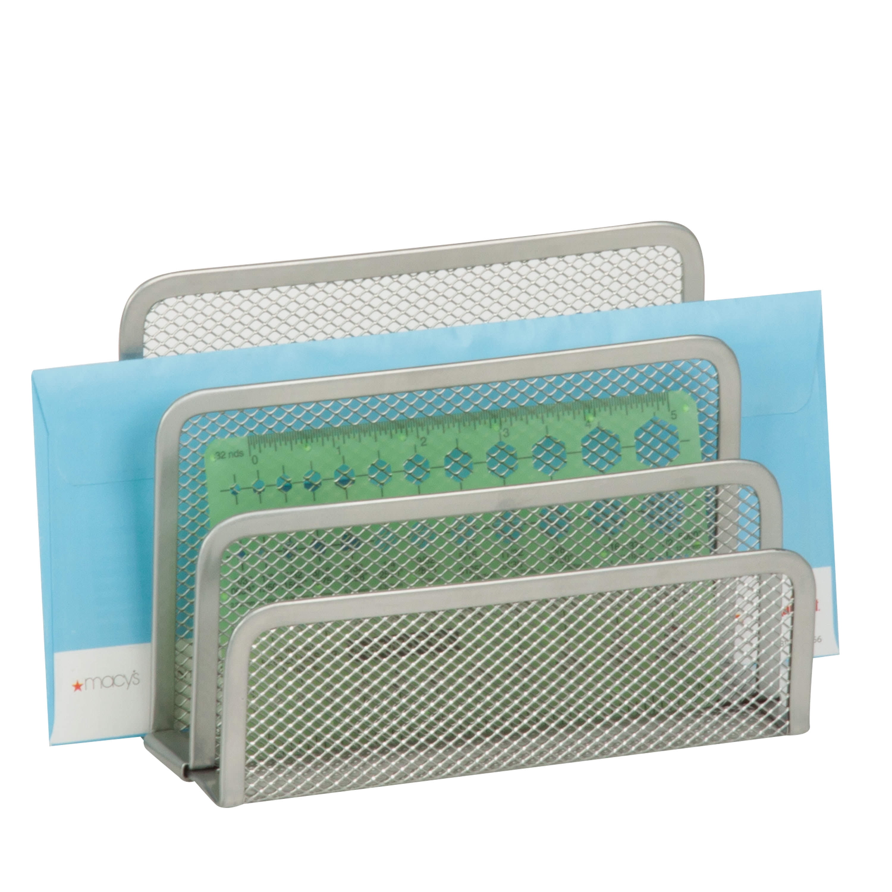 Honey Can Do Mesh Letter Holder with 4 Compartments, Multicolor ...