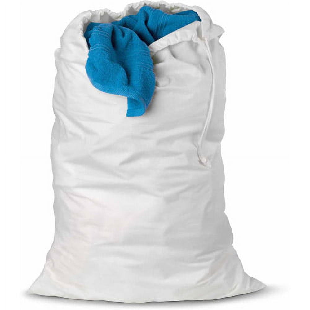 Honey Can Do Nylon Laundry Bag with Drawstring, White (Pack of 3 ...