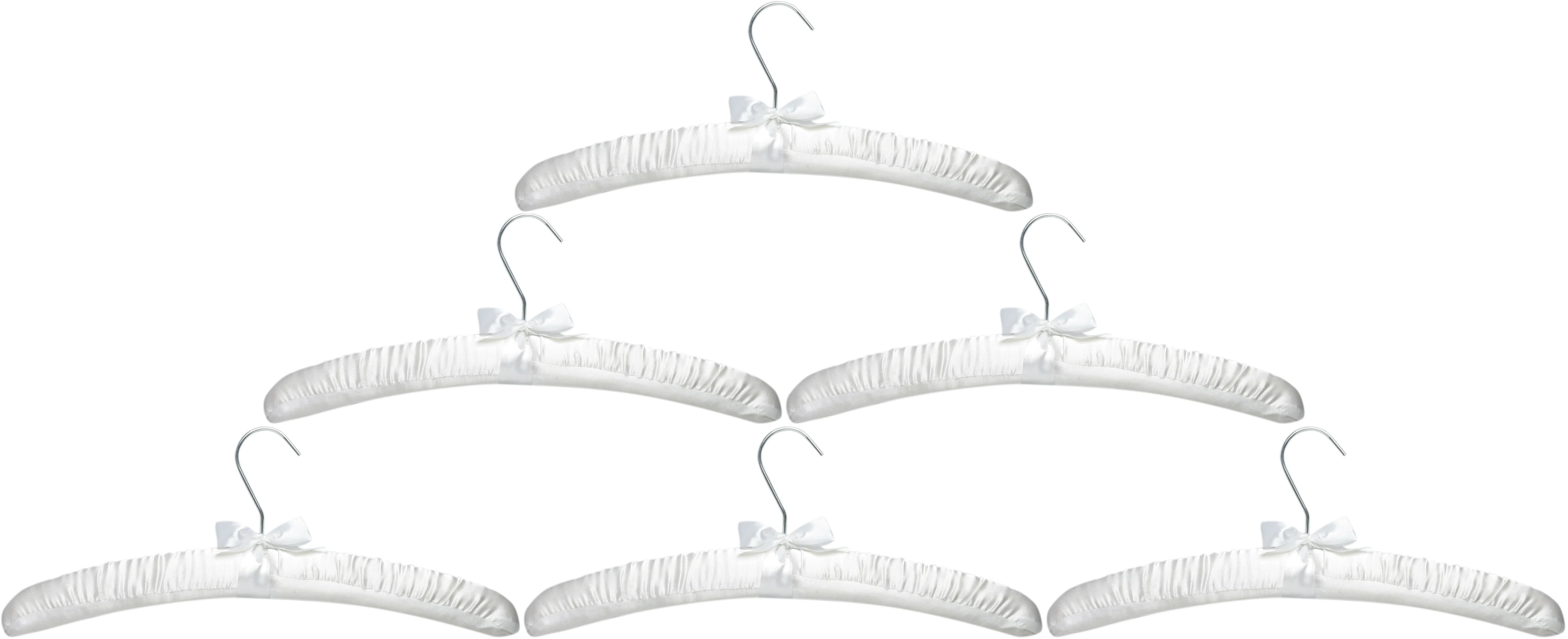 Honey-Can-Do Satin Padded Hangers, White, 6 Pack, for Sweaters ...