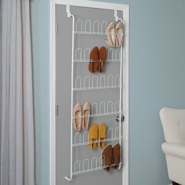 Zimtown 36 Pair Mounted Over-The-Door Shoe Rack, 12 Layers, Metal ...