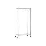 Whitmor Double Rod Rolling Garment Rack, Metal, Black and Chrome ...