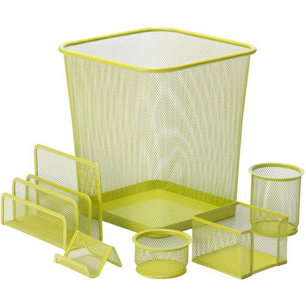 Honey Can Do Steel Mesh Desk Set, Lime (6-Piece) - Walmart.com