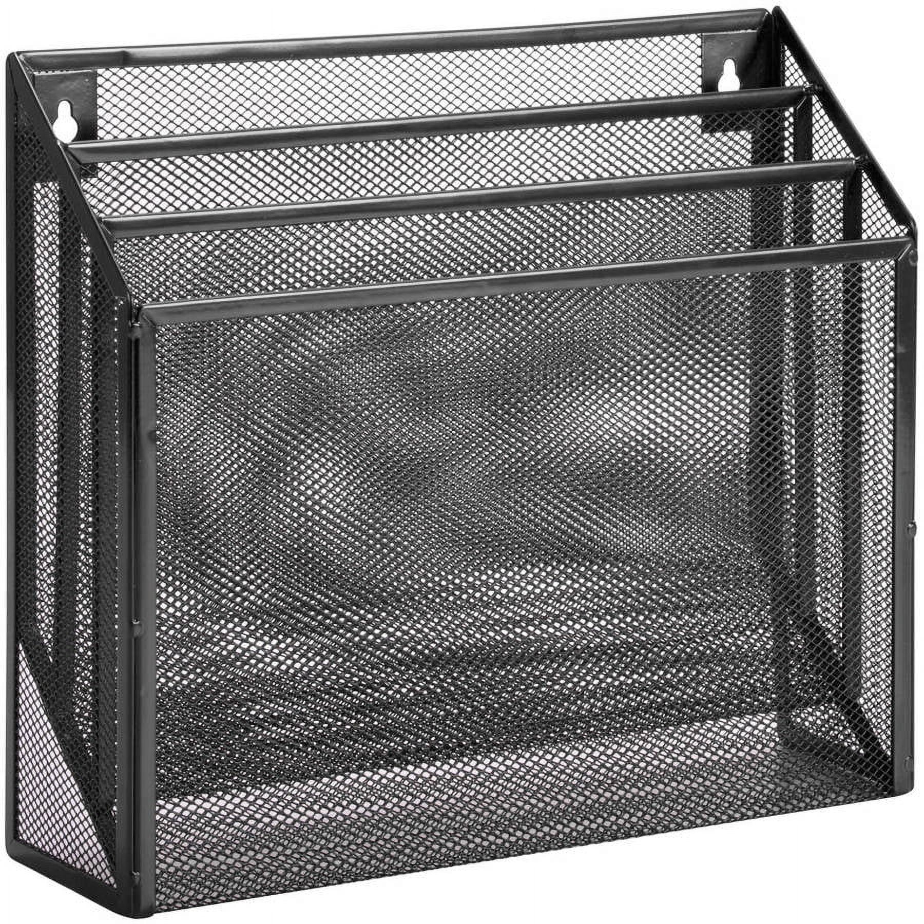 Honey-Can-Do Steel Mesh Vertical File Sorter, Black - Walmart.com