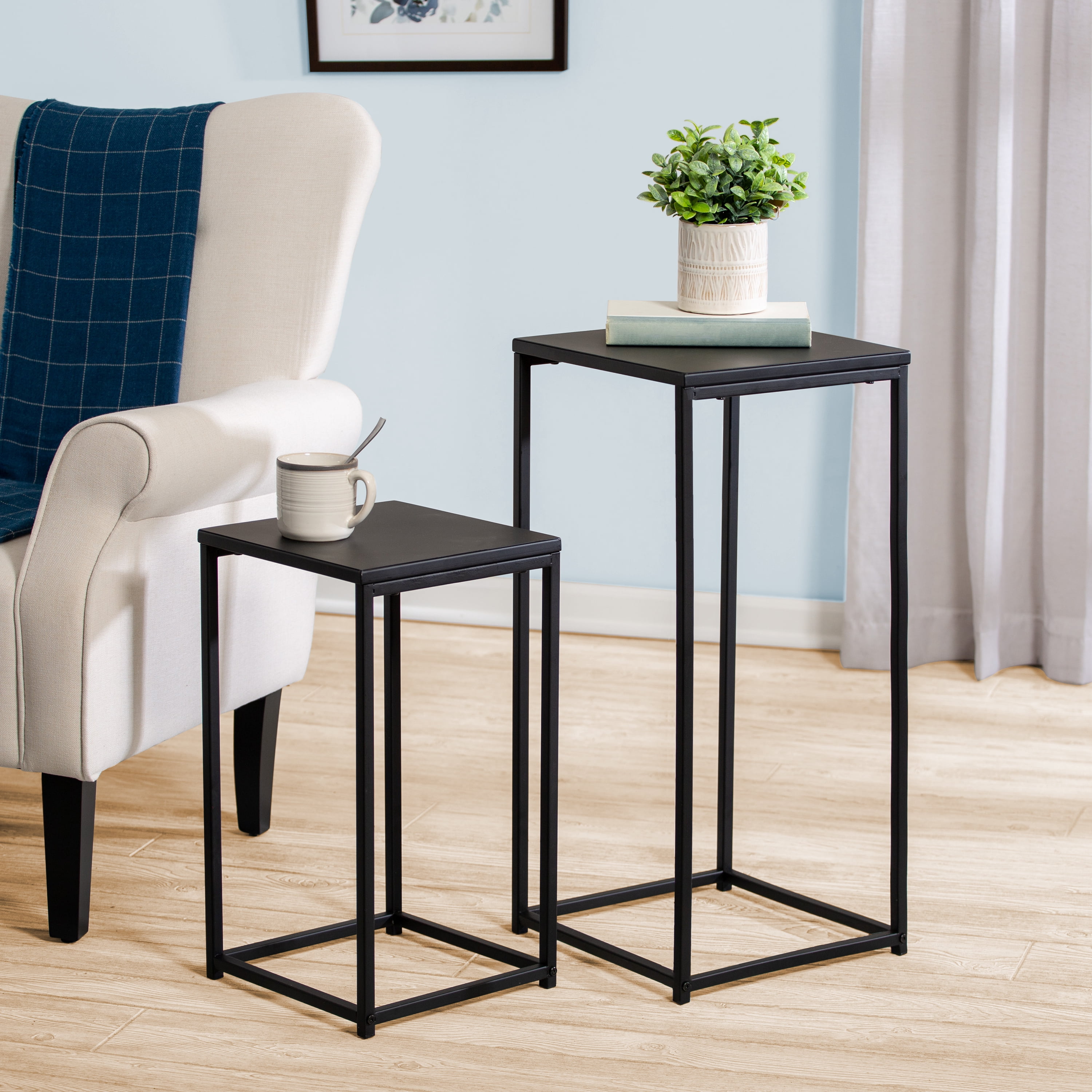 Free Shipping! Honey-Can-Do Metal Nesting Side Tables Black Set of 2 ...
