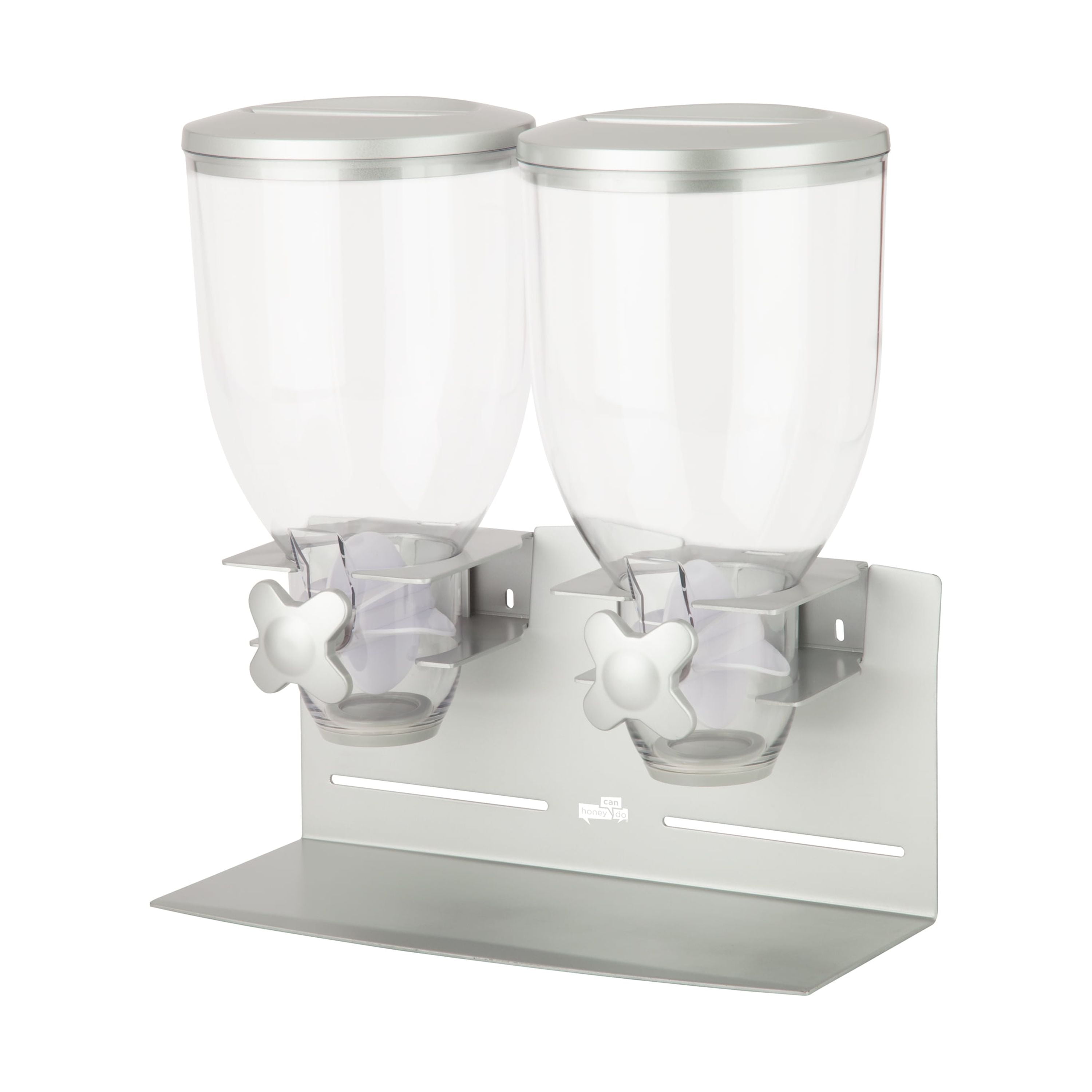 Honey-Can-Do Steel and Plastic 35 oz Double Dry Food Dispenser, Silver ...