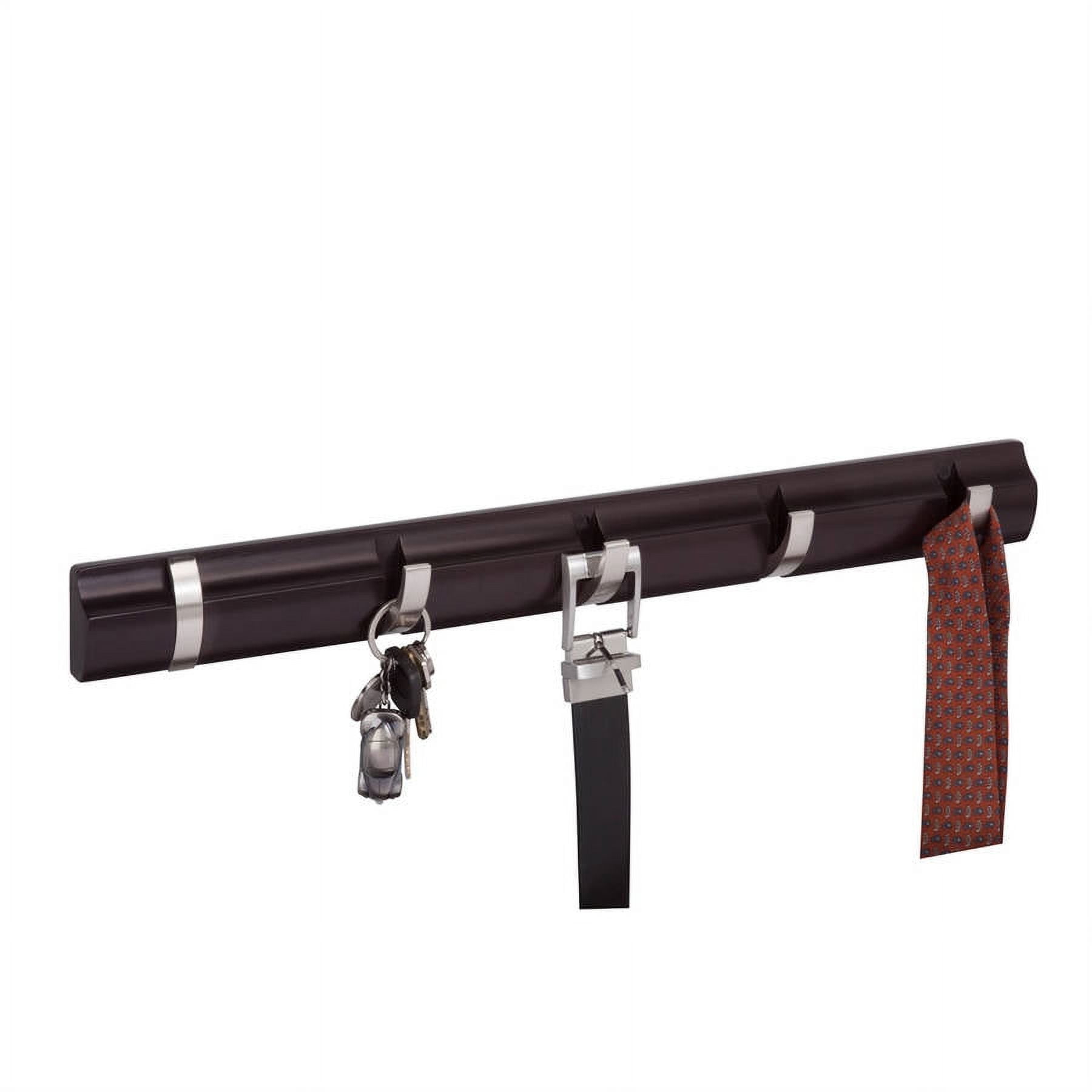 Honey Can Do Wood Wall Hanger with 5 Chrome Hooks, Black - Walmart.com