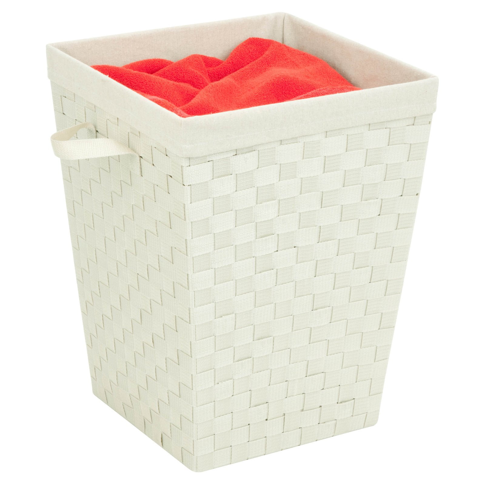 Honey Can Do Woven Strap Hamper with Liner and Steel Frame, Crème ...