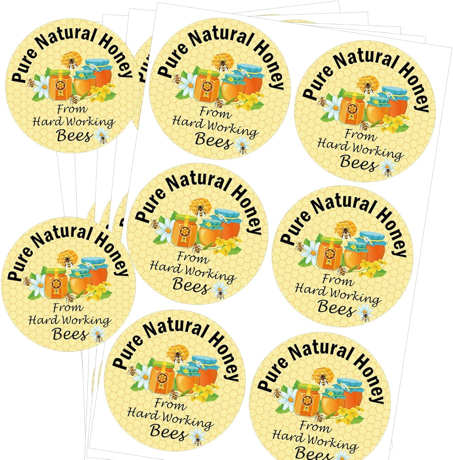 Honey Canning Stickers Round Pure Nature Honey Labels 2 Inch Honey ...