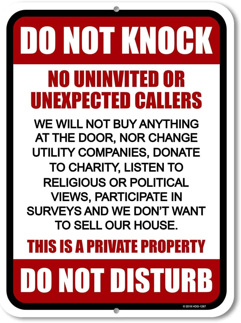 Honey Dew Gifts No Trespassing Sign, Do Not Knock Do Not Disturb 16 ...